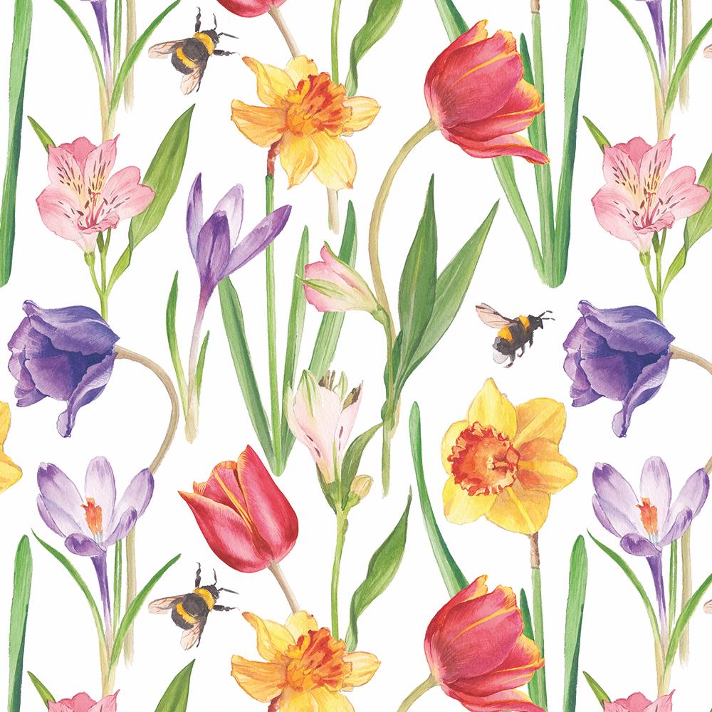 Flowers in Spring • Lunch Napkin – Paperproducts Design