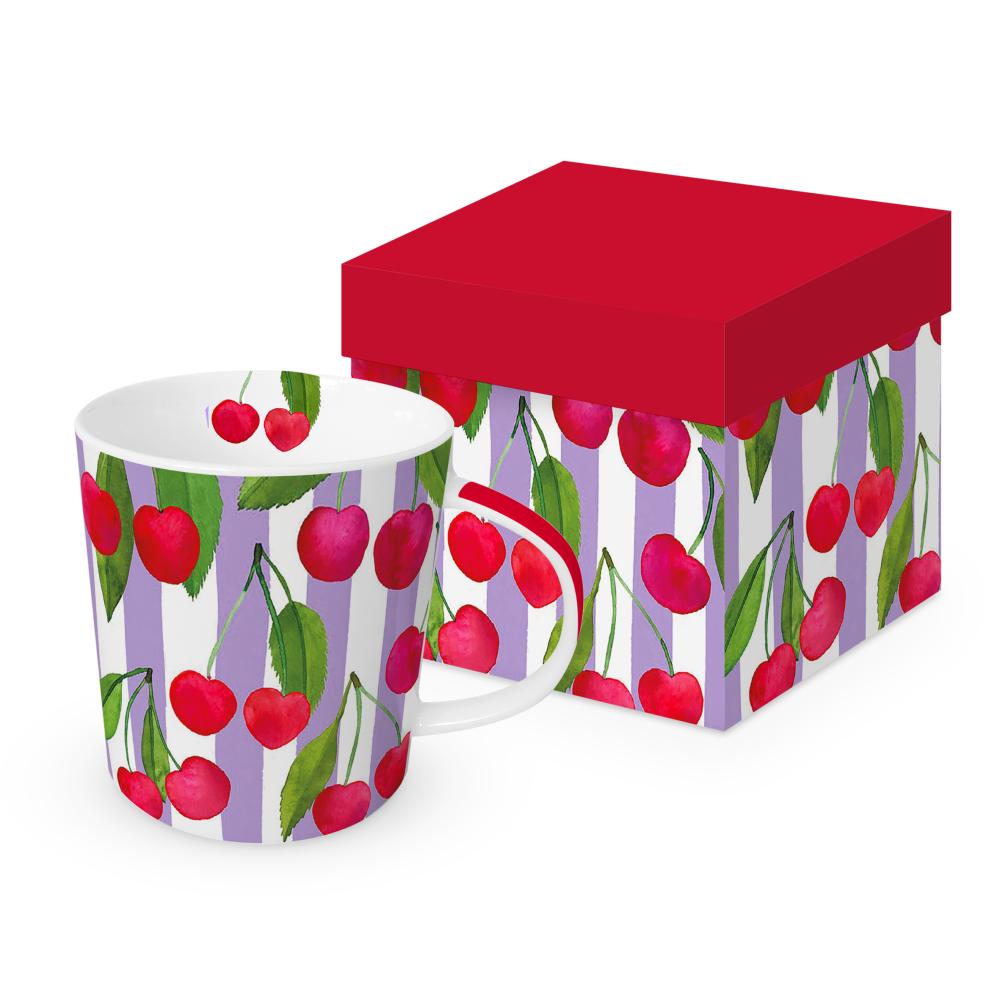 Cherry & Stripes • Gift-boxed Mug – Paperproducts Design
