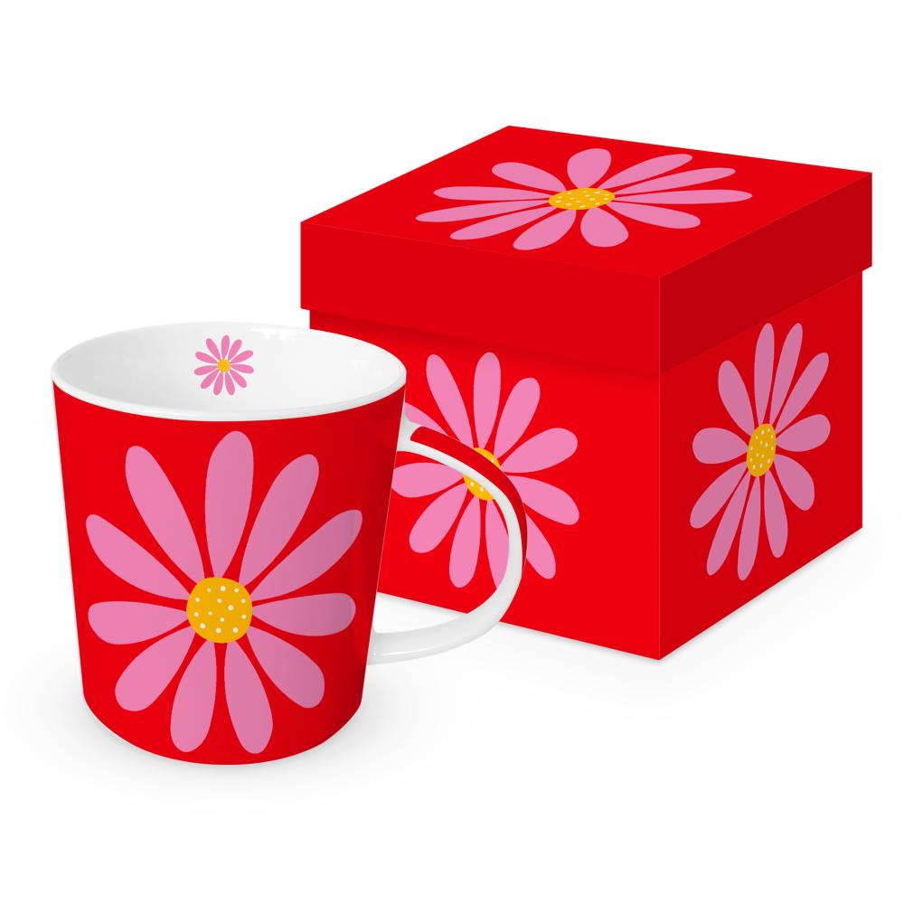 Happy Flower, red • Gift-boxed Mug – Paperproducts Design