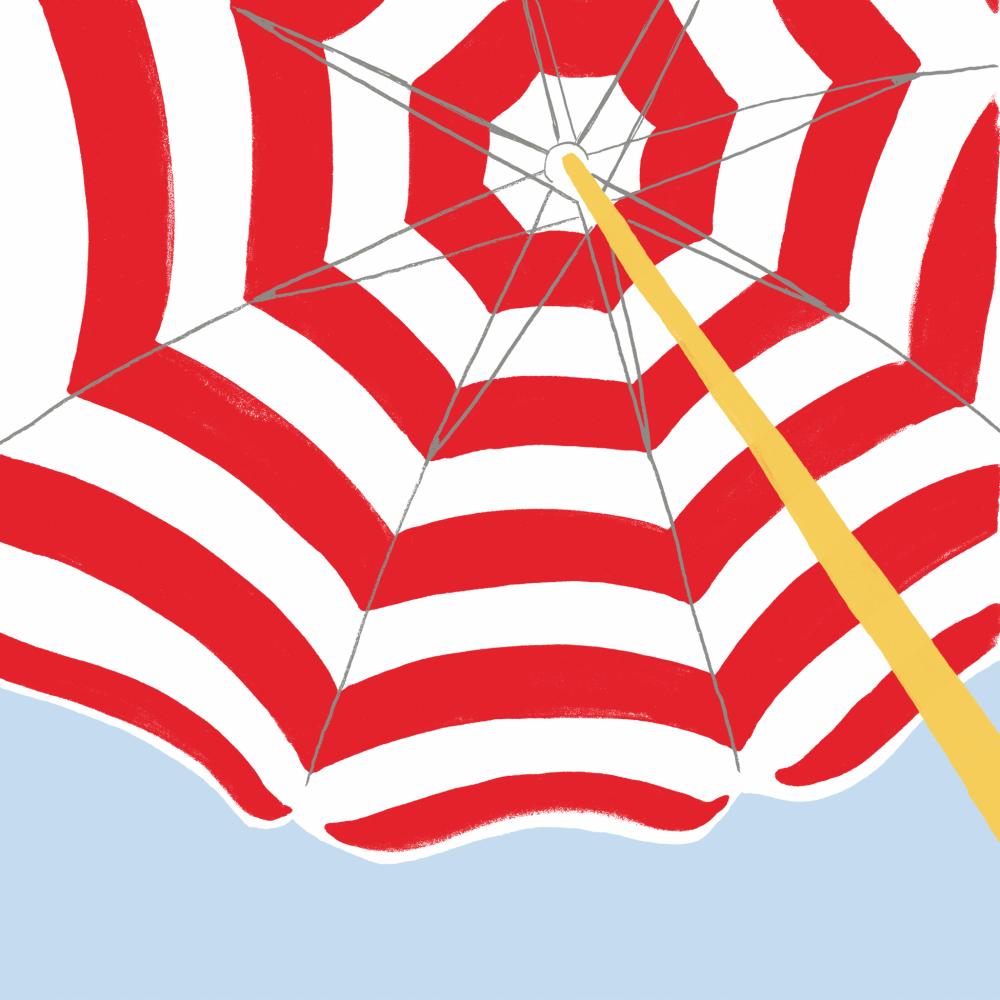 Beach Umbrella, red • Beverage Napkin – Paperproducts Design